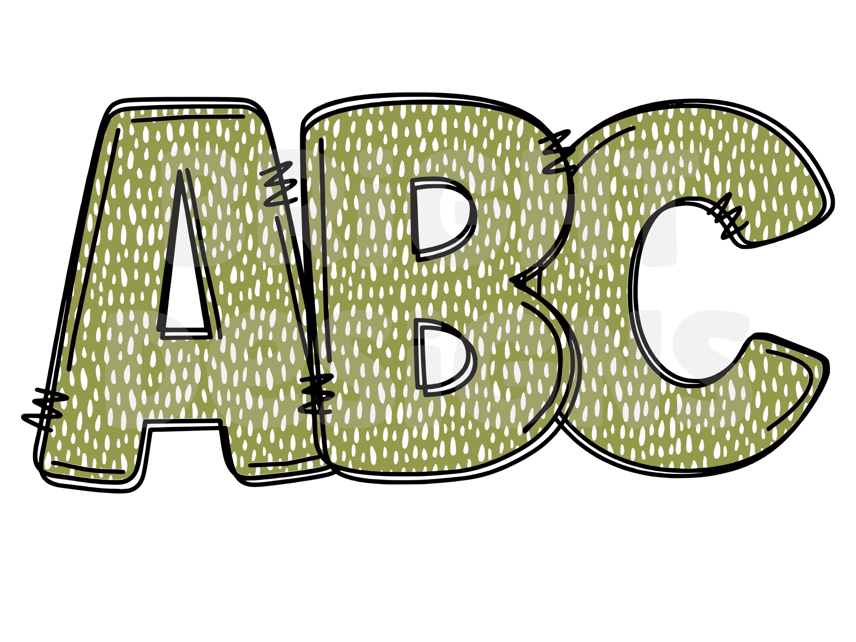 Teal, Yellow and Green Clipart Letters 300dpi Transparent Png. 5 Styles ...
