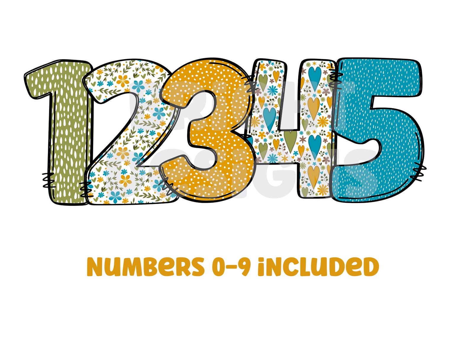 Teal, Yellow and Green Clipart Letters 300dpi Transparent Png. 5 Styles ...