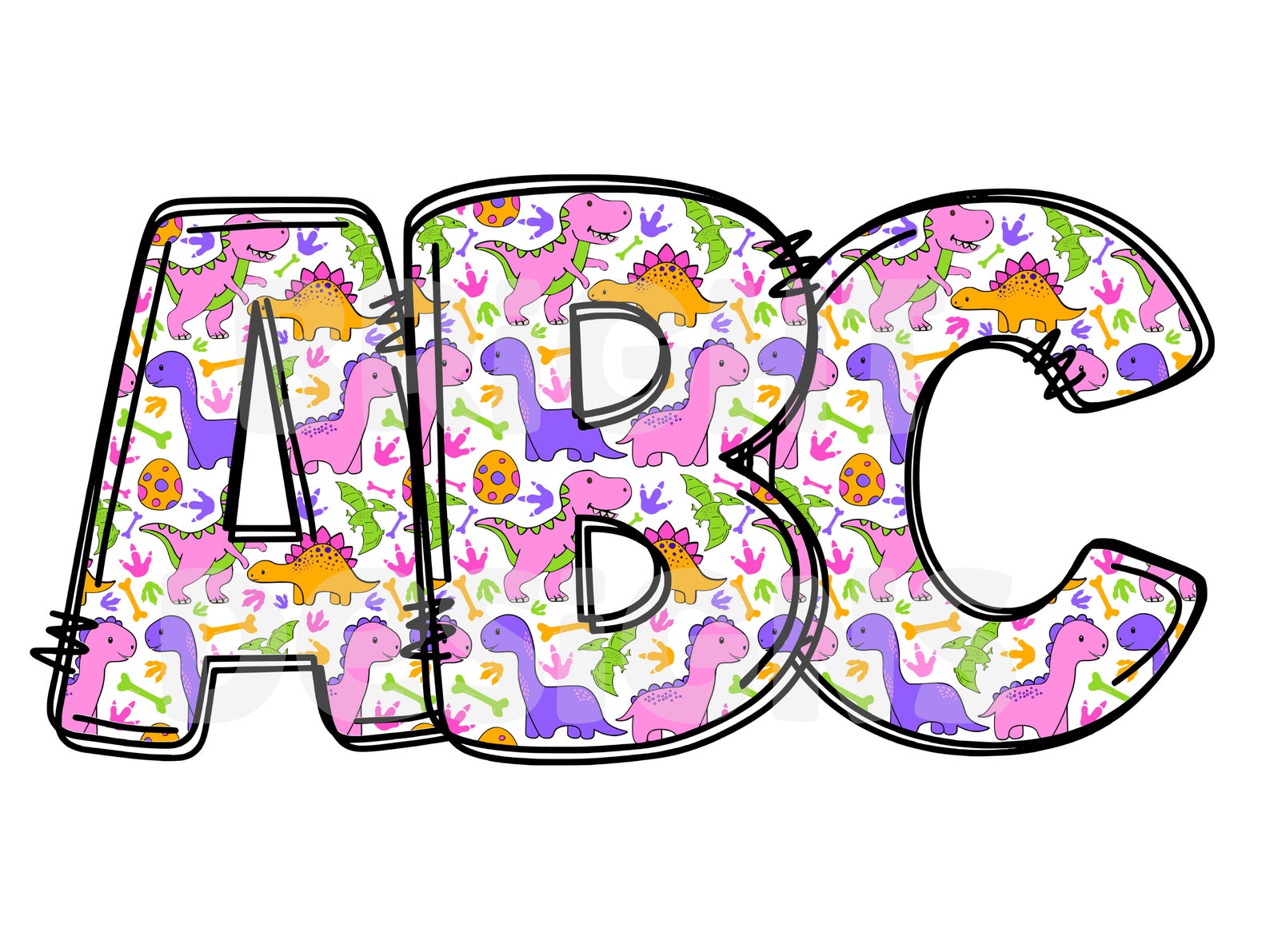 Dinosaur Clipart Letters 300dpi Transparent Png. 5 Styles of Alphabet ...