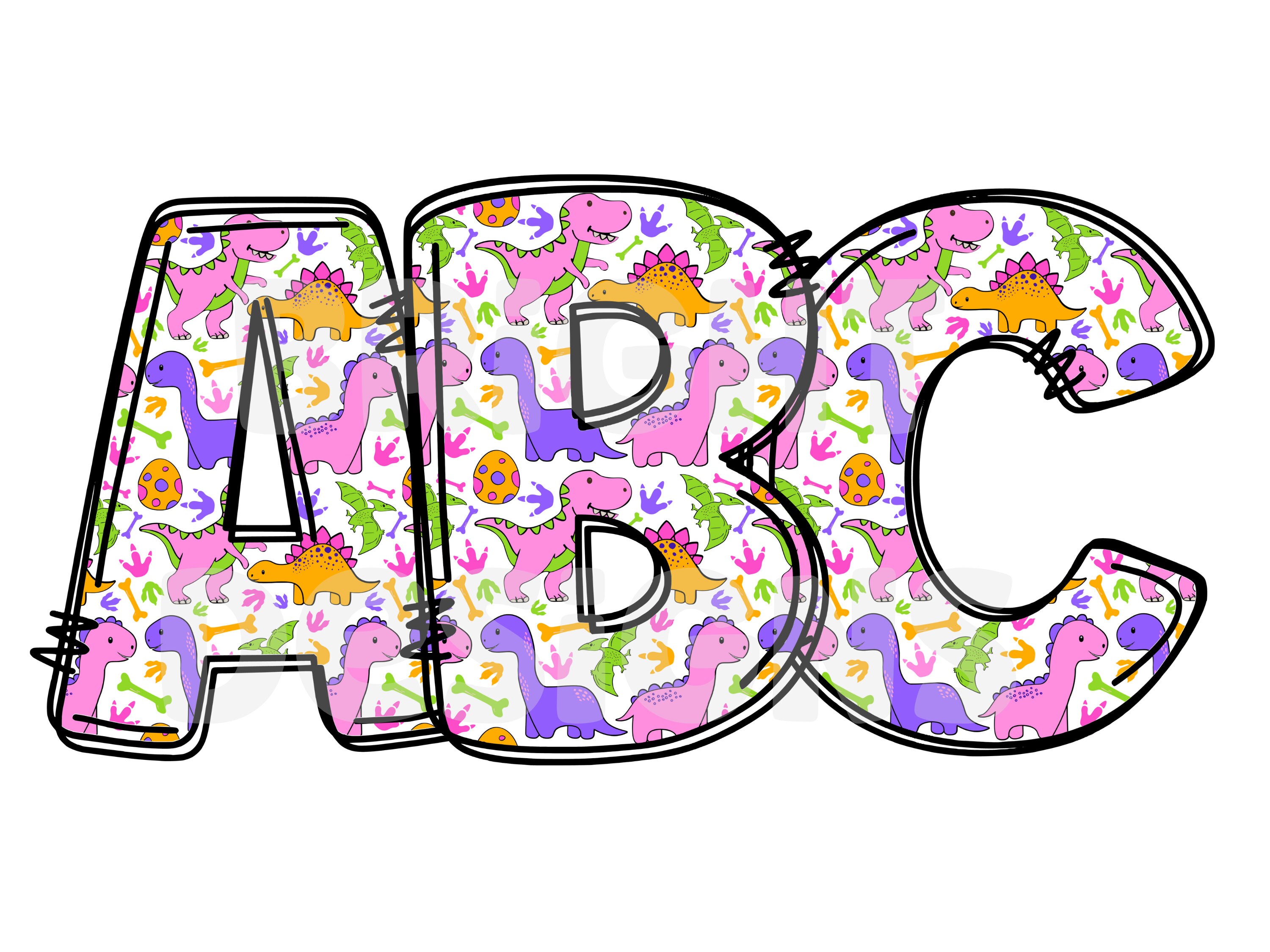 Dinosaur Clipart Letters 300dpi Transparent Png. 5 Styles of Alphabet ...