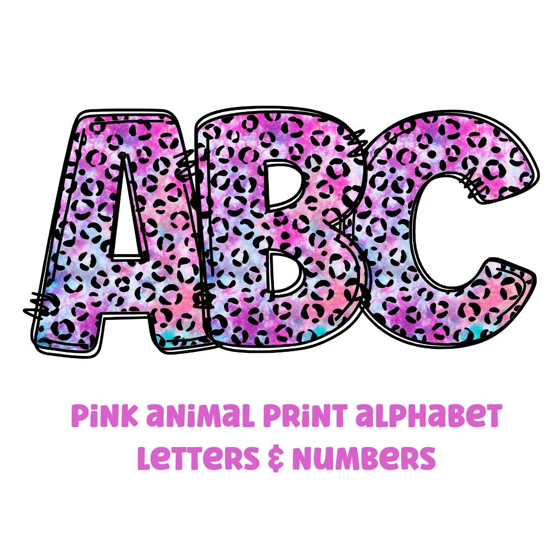 Pink Animal Print Clipart Letters 300dpi Transparent Png. 1 Set of ...