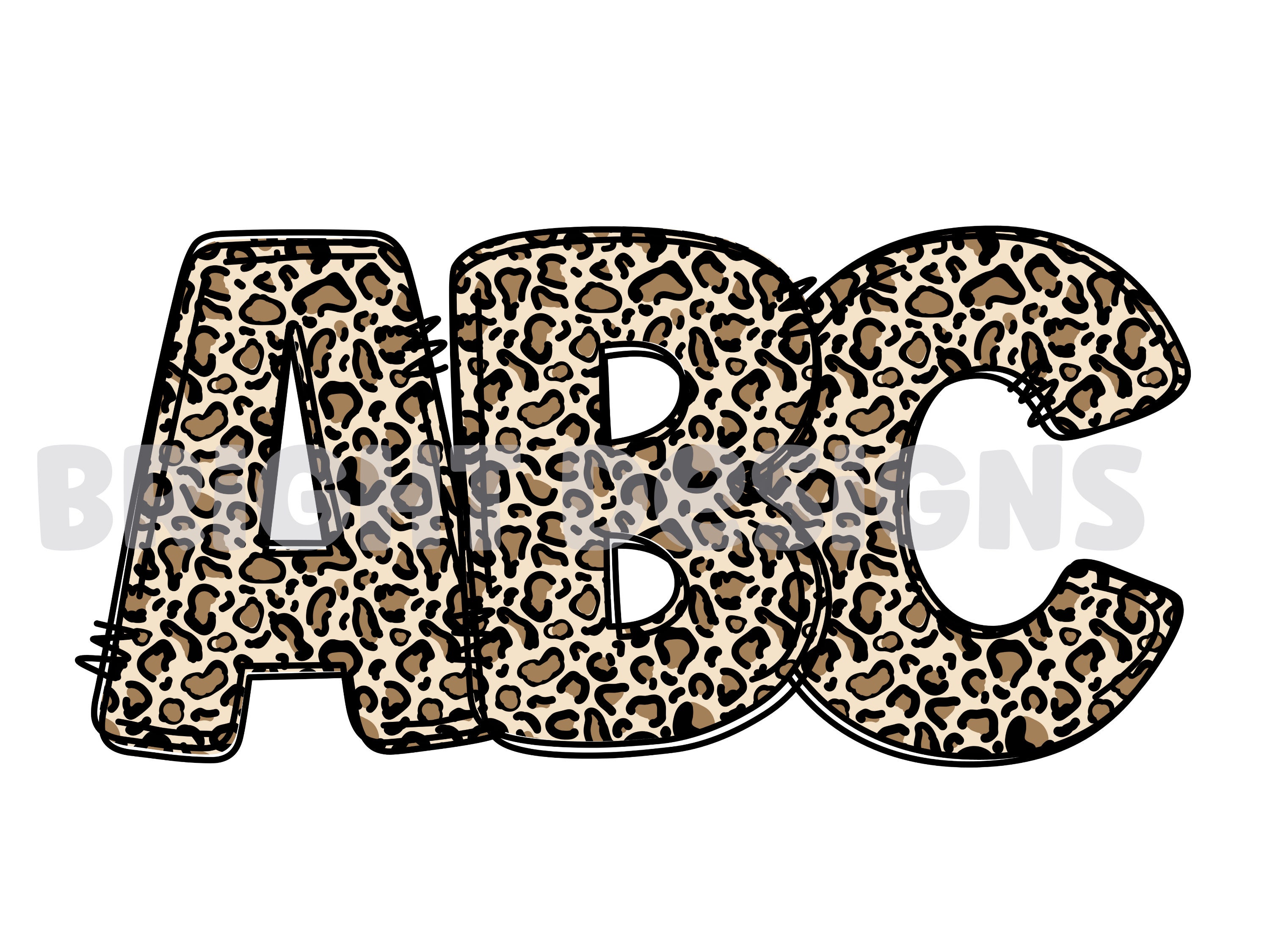 Animal Print Clipart Letters 300dpi Transparent Png. 5 Styles - Etsy