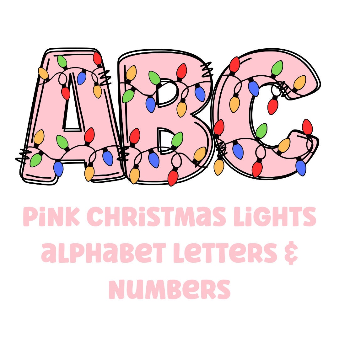 Pink Christmas Lights Clipart Letters 300dpi Transparent Png. 1 Set of ...