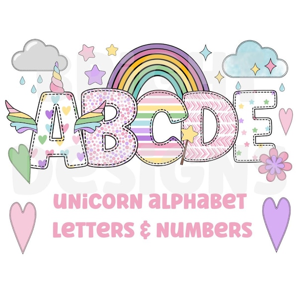Unicorn Alphabet - Etsy