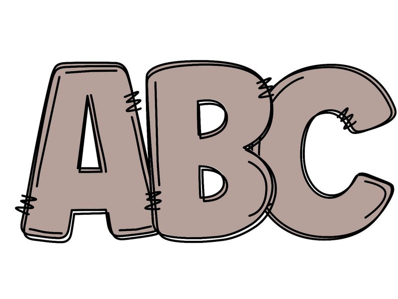 Neutral Alphabet Clipart Letters 300dpi Transparent Png. 5 - Etsy