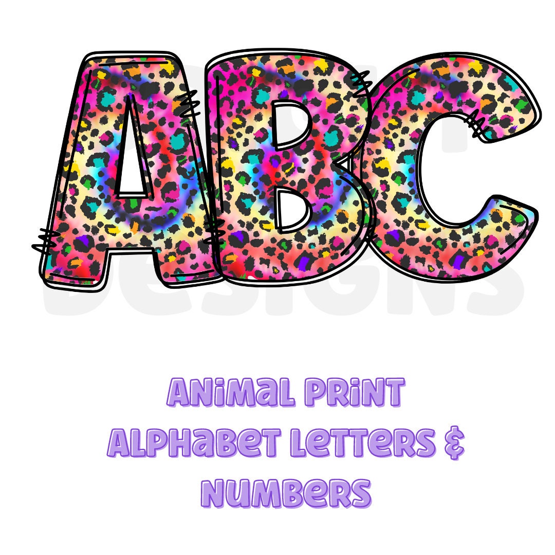 Animal Print Alphabet Png Clipart Letters 300dpi Transparent - Etsy