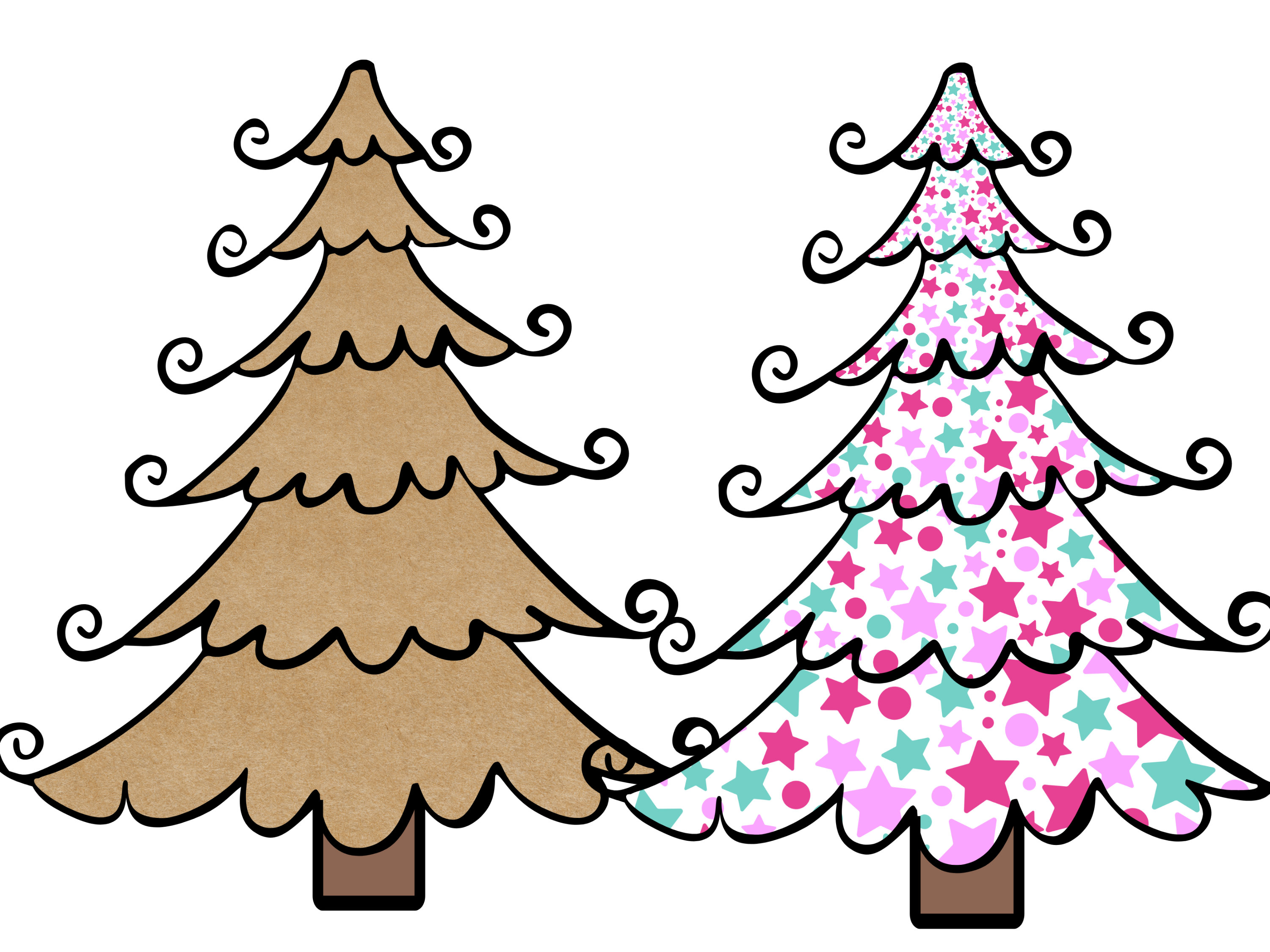 Christmas Tree Clipart Graphics 300dpi . 10 Transparent Png Files - Etsy