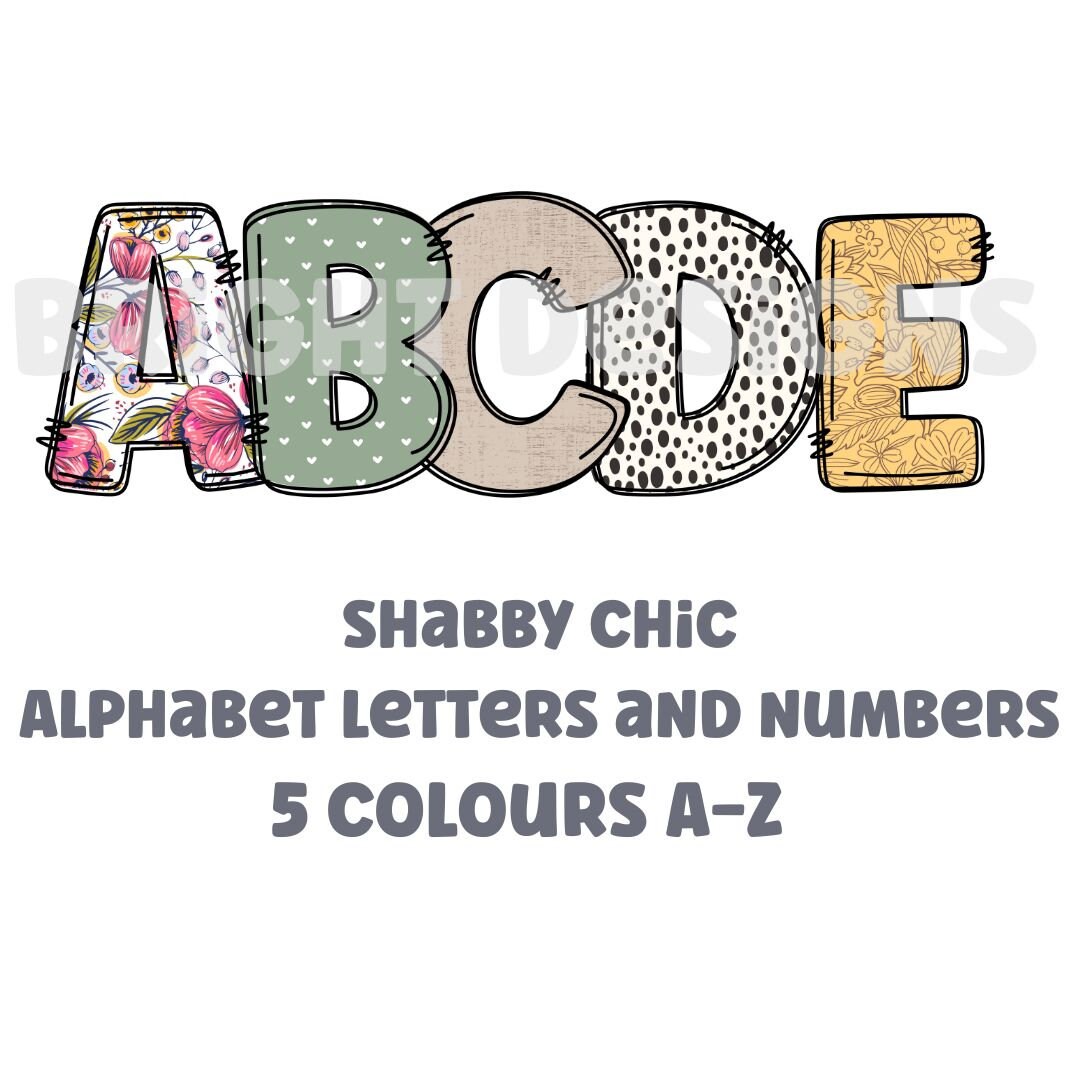 Shabby Chic Clipart Letters 300dpi Transparent Png. 5 Styles of ...