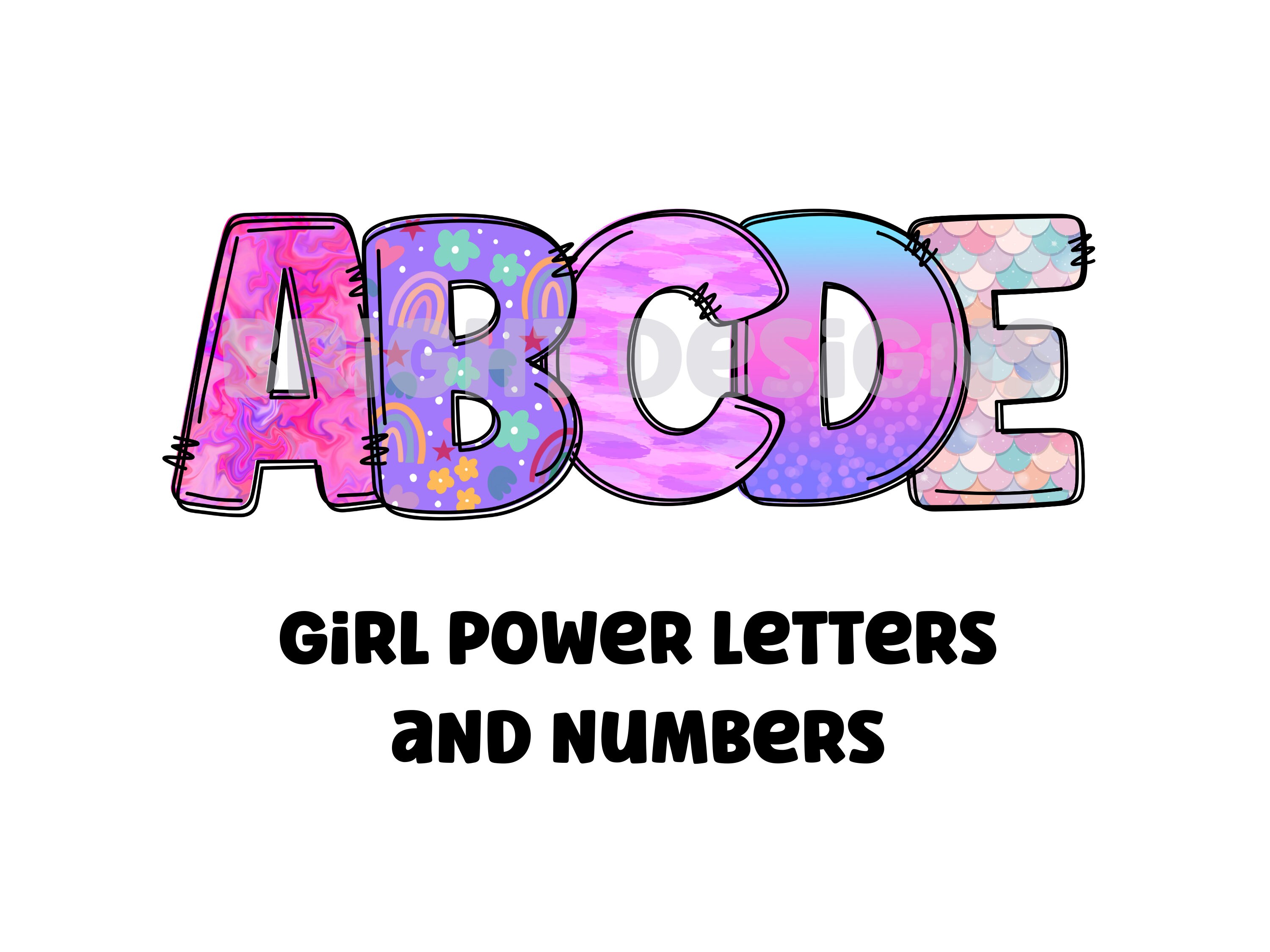 Girl Power Alphabet Clipart Letters 300dpi Transparent Png. 5 - Etsy