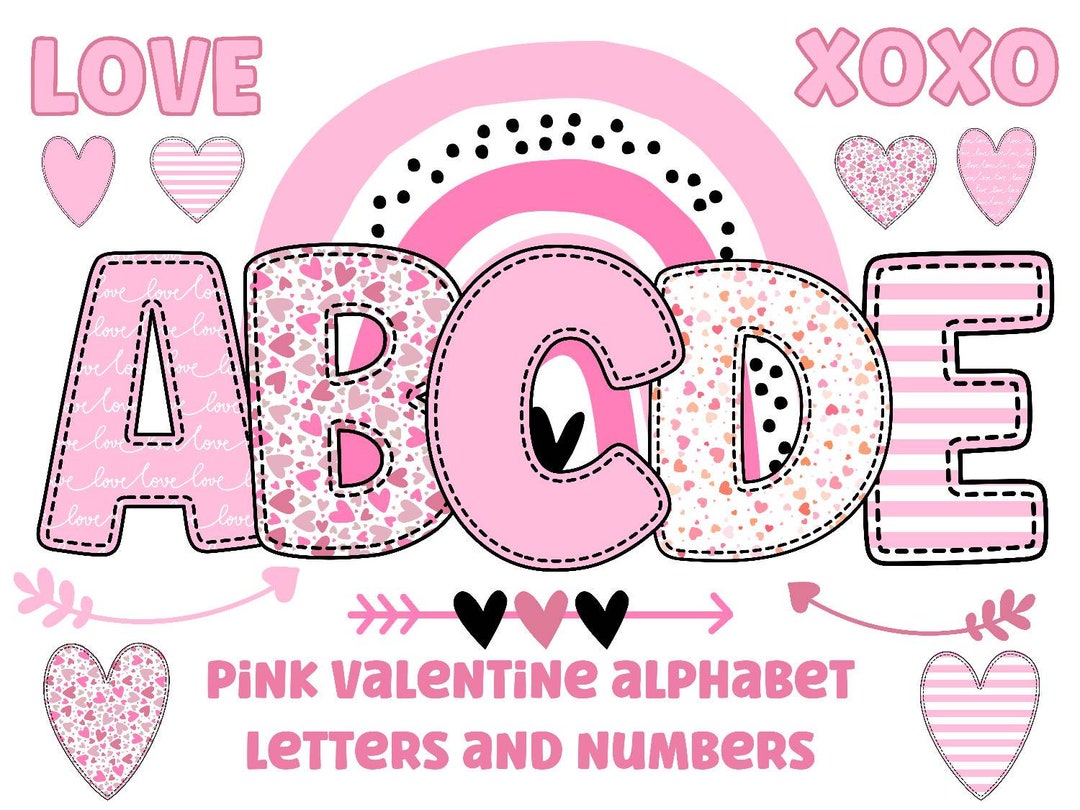 Pink Valentine Clipart Letters 300dpi Transparent Png. 5 Styles of ...