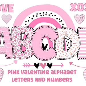 Pink Valentine Clipart Letters 300dpi Transparent Png. 5 Styles of ...