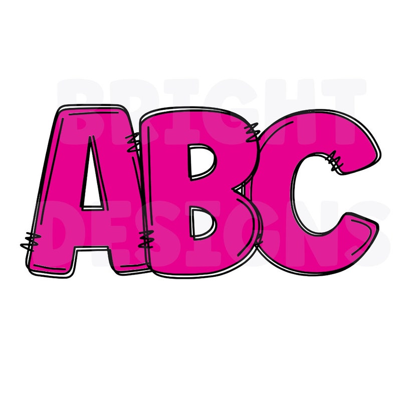 Pink Doll Alphabet Png Clipart Letters 300dpi Transparent Png. - Etsy