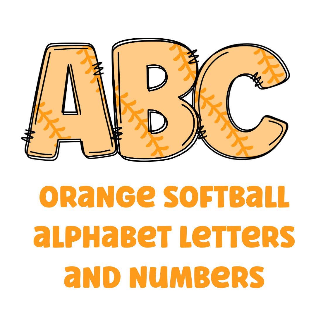 Softball Alphabet PNG: Orange Uppercase Letters (digital Download) - Etsy