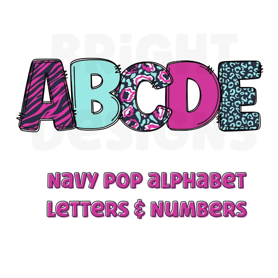 Navy Pop Alphabet Png Clipart Letters 300dpi Transparent Png. 5 Styles ...