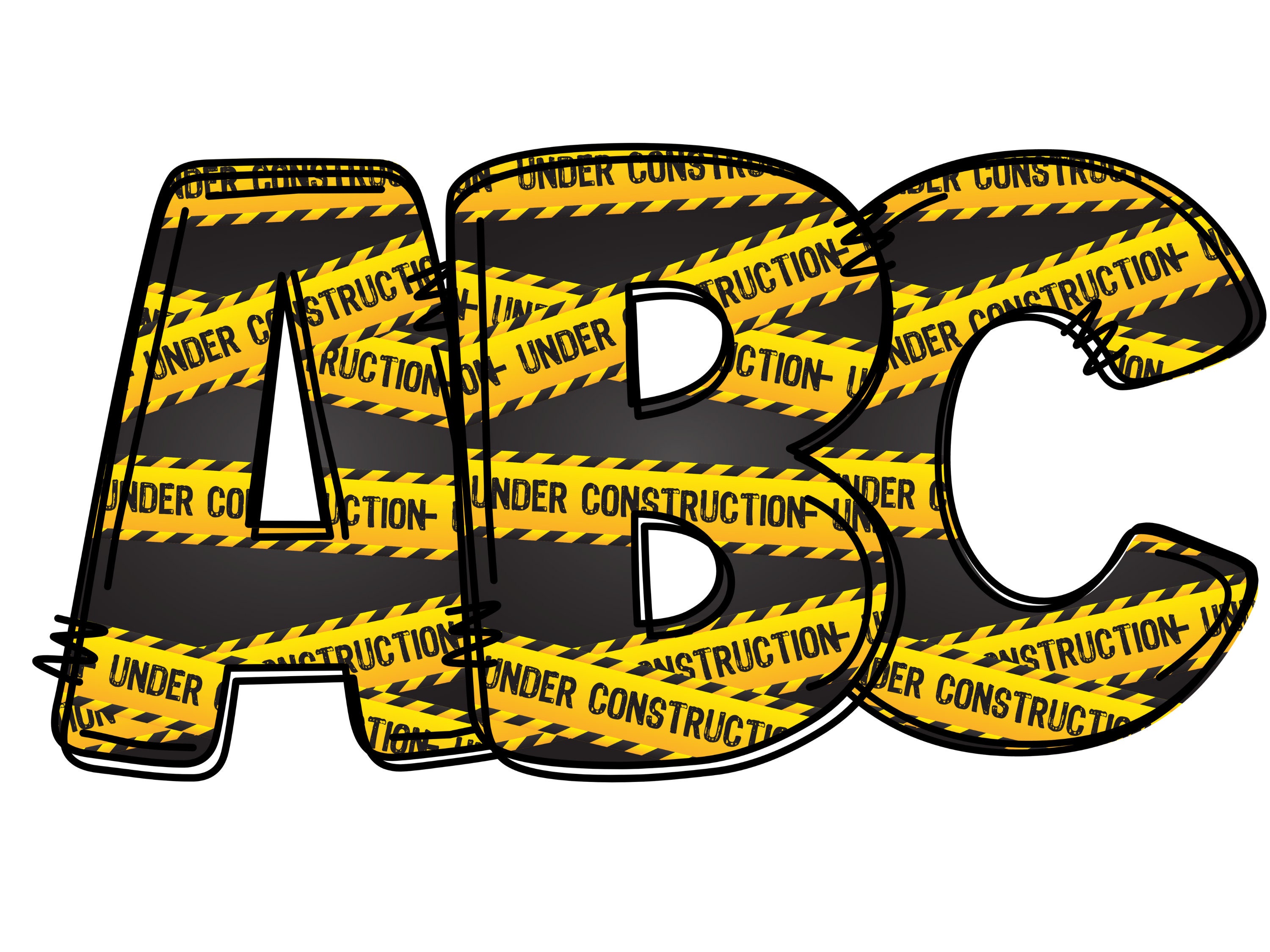 Construction Clipart Letters 300dpi Transparent Png. 5 Styles - Etsy