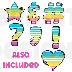 Rainbow Pop Alphabet Png Clipart Letters 300dpi Transparent Png. 1 Set ...