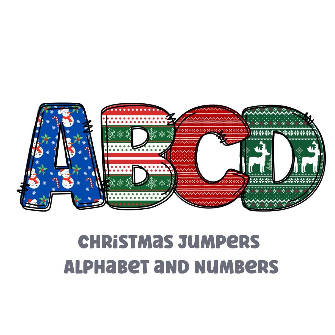 Christmas Jumpers Clipart Letters and Numbers 300dpi Transparent Png. 4 ...