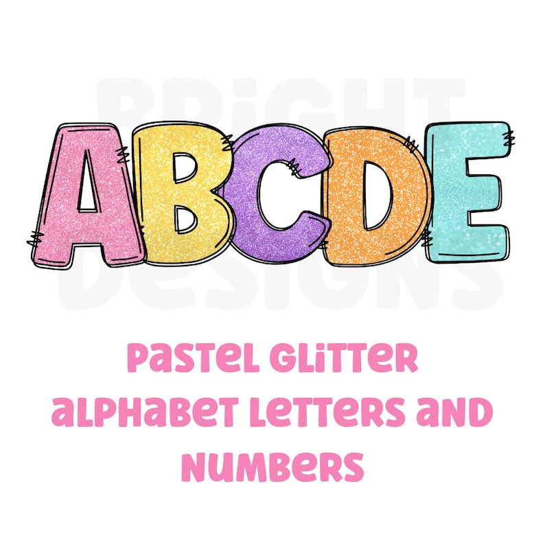 Pastel Glitter Alphabet Png Clipart Letters 300dpi Transparent - Etsy
