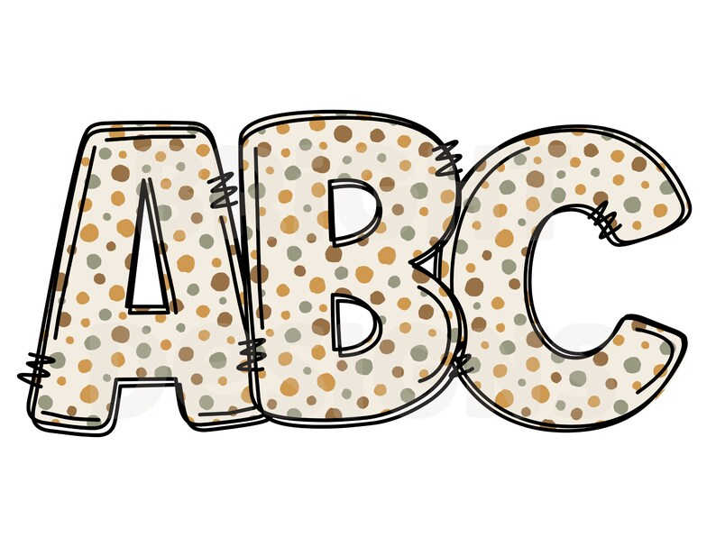 Boho Clipart Letters 300dpi Transparent Png. 5 Styles of - Etsy