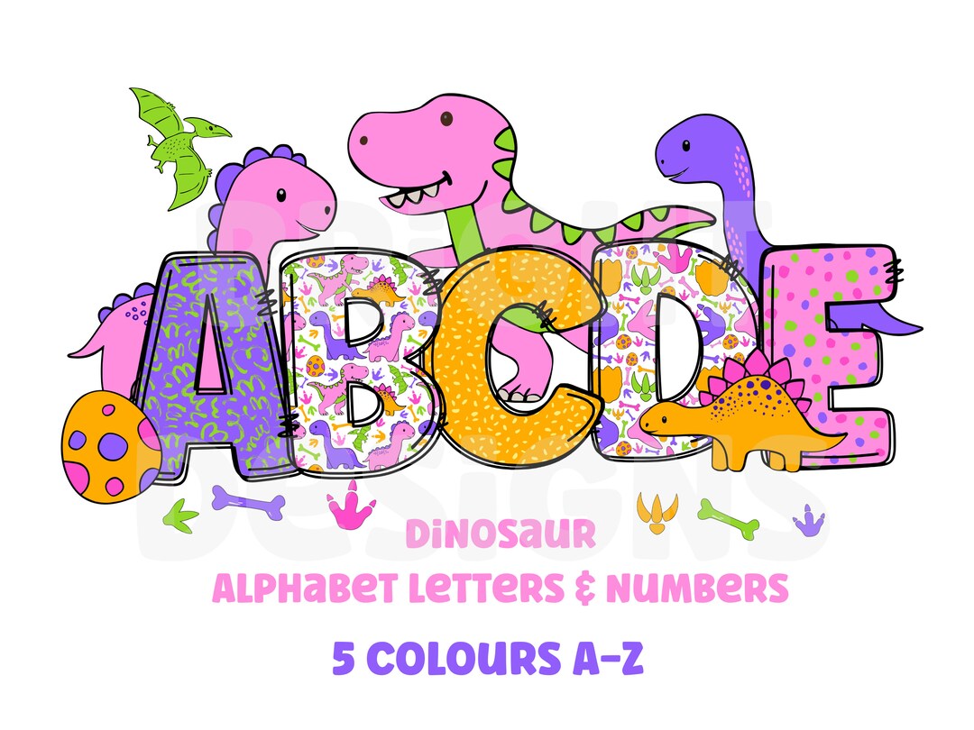 Dinosaur Clipart Letters 300dpi Transparent Png. 5 Styles of Alphabet ...