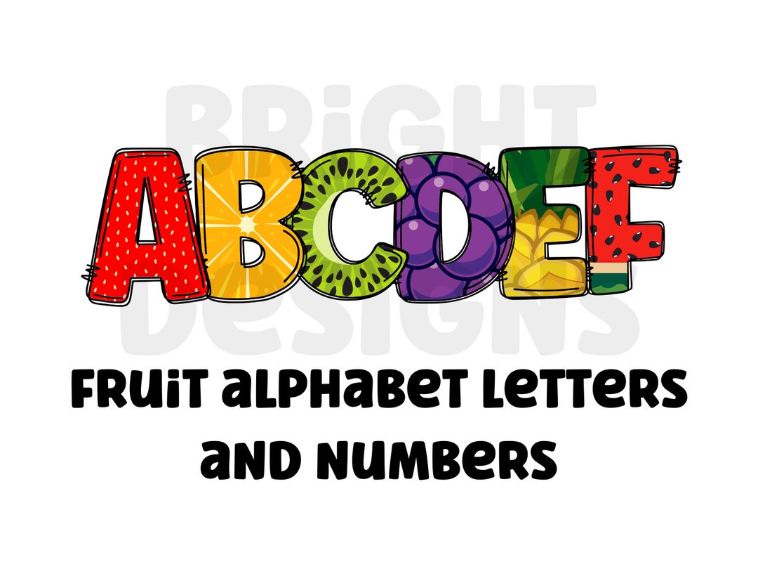 Fruit Alphabet Png Clipart Letters 300dpi Transparent Png. 6 - Etsy