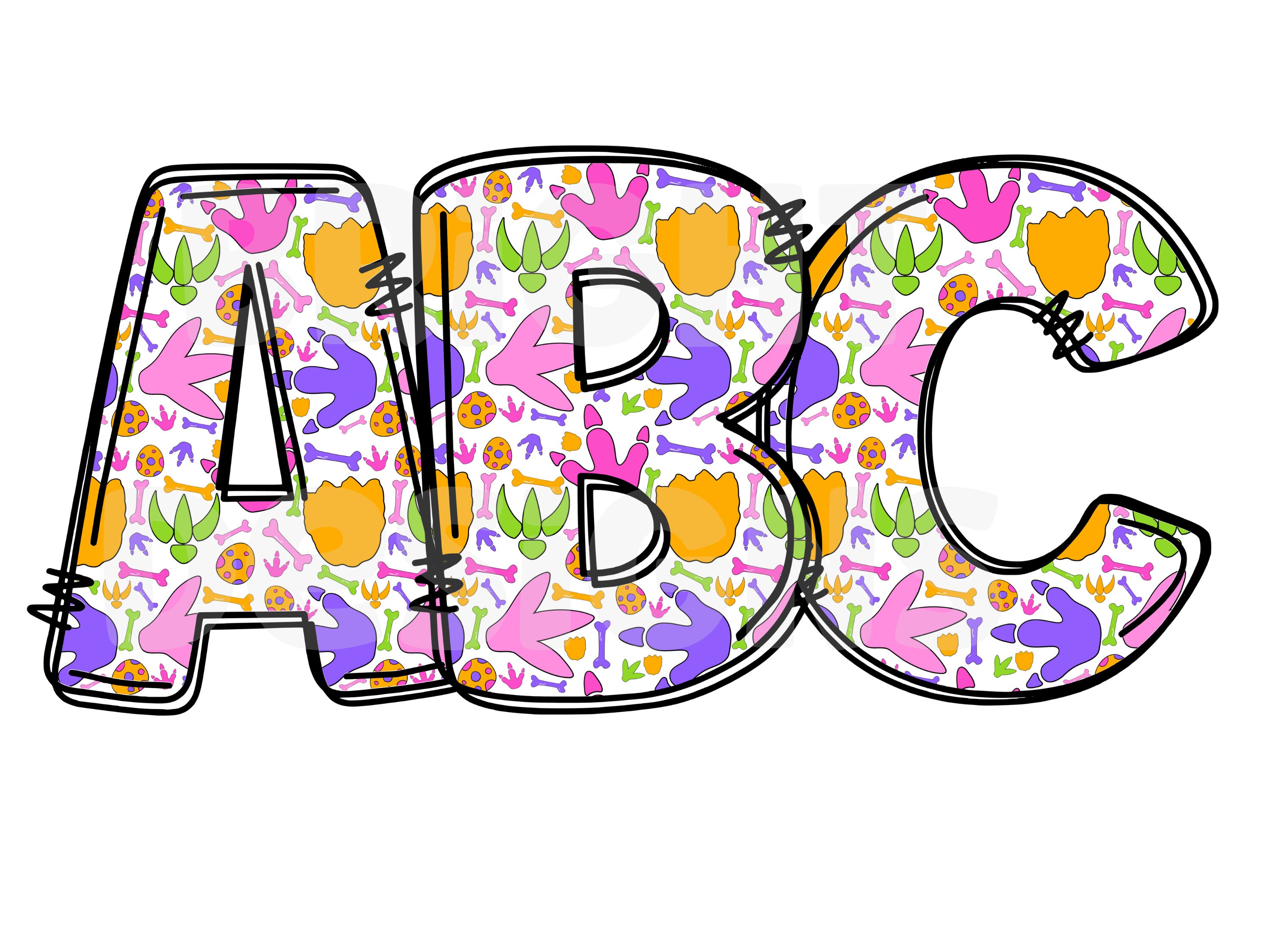 Dinosaur Clipart Letters 300dpi Transparent Png. 5 Styles of Alphabet ...