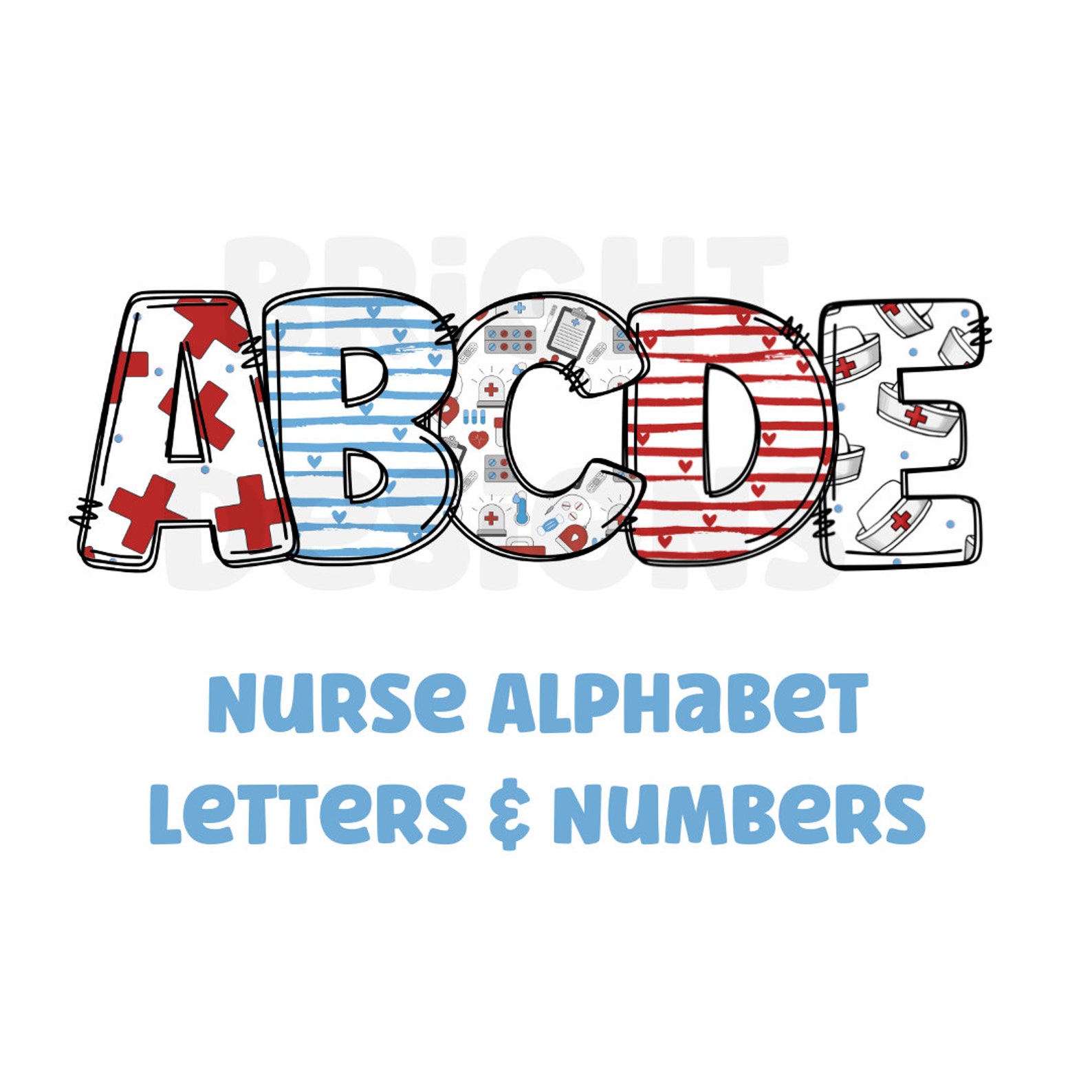 Nurse Alphabet Clipart Letters 300dpi Transparent Png. 5 Styles of ...