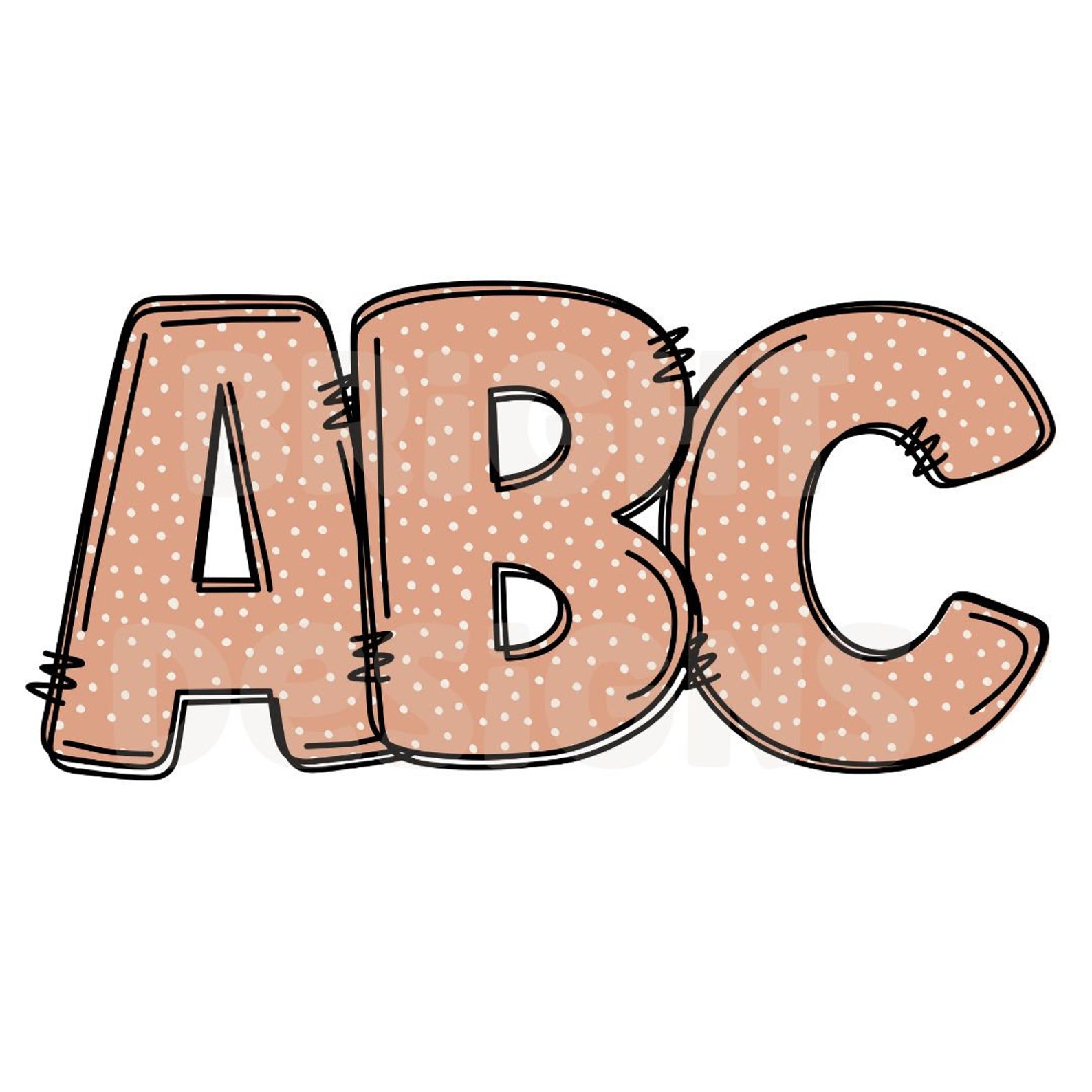 Boho Clipart Letters 300dpi Transparent Png. 5 Styles of Alphabet ...