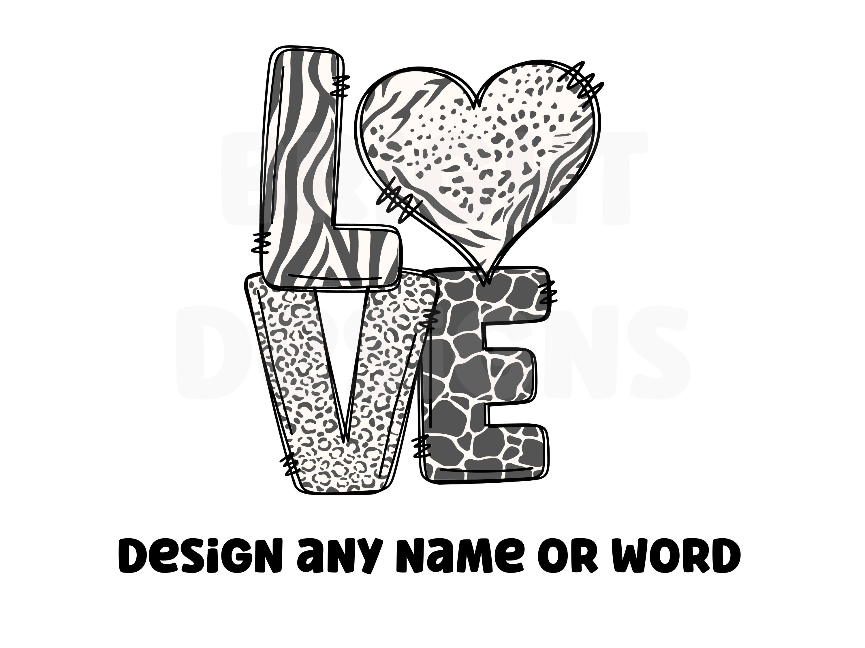 Black and White Animal Print Alphabet Clipart Letters 300dpi - Etsy