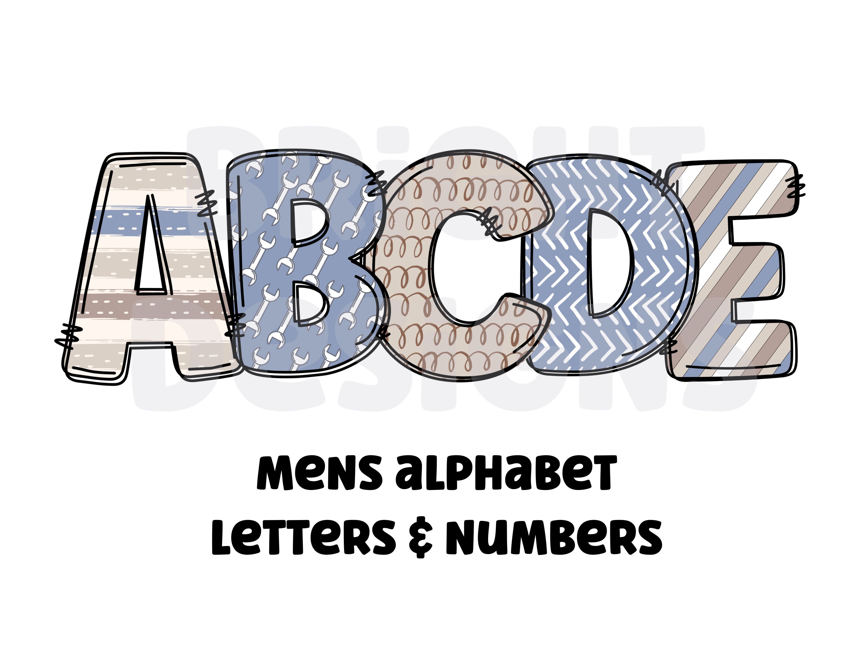 Mens Clipart Letters 300dpi Transparent Png. 5 Styles of Alphabet ...