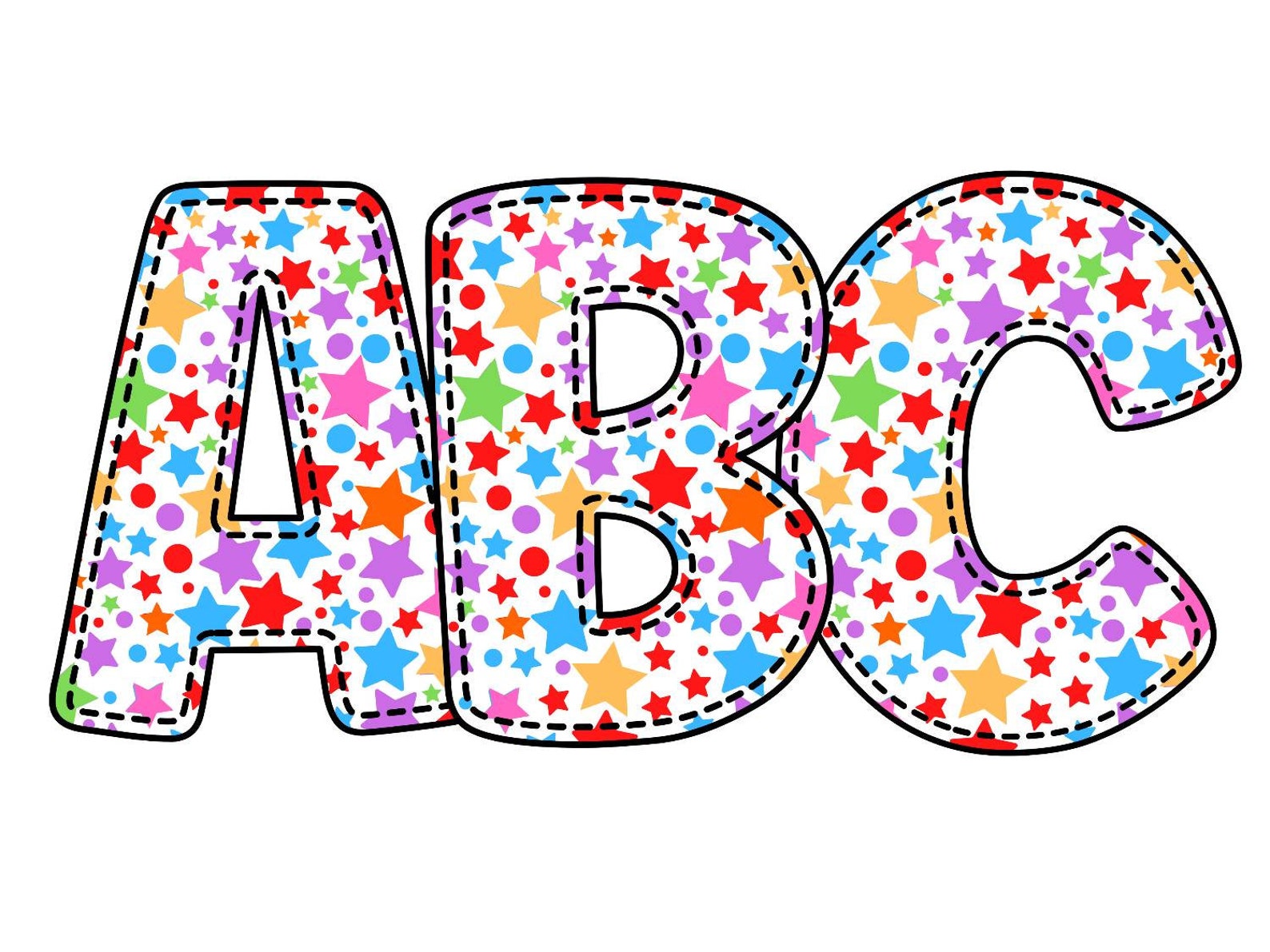 Party Clipart Letters 300dpi Transparent Png. 5 Styles of - Etsy