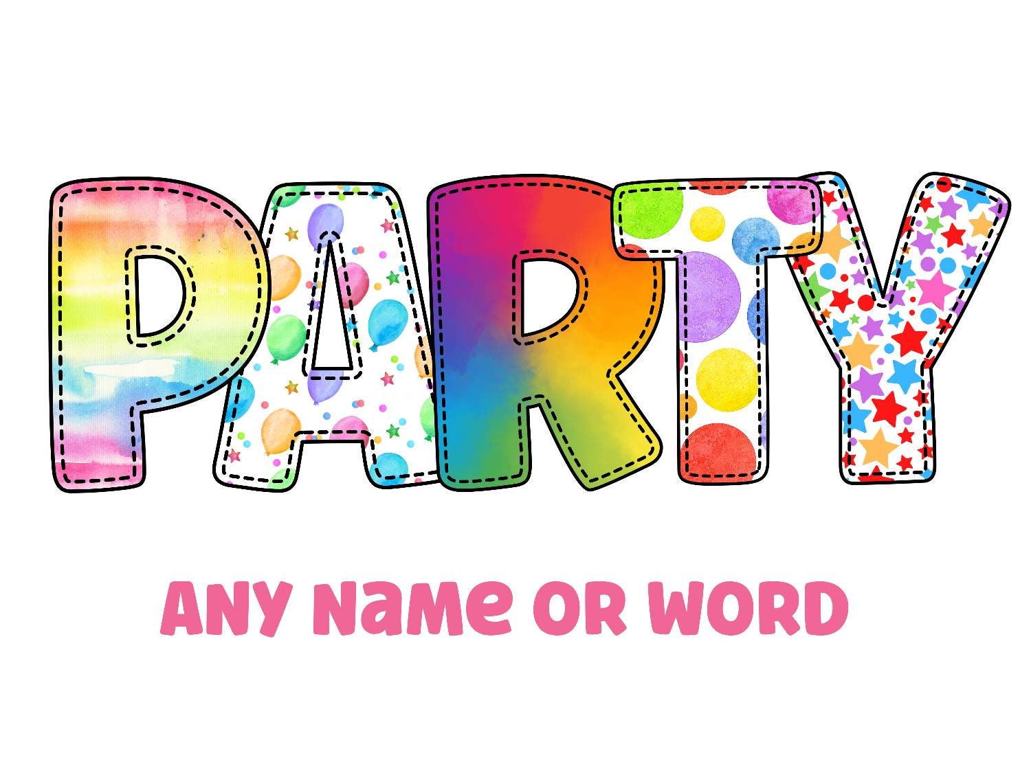 Party Clipart Letters 300dpi Transparent Png. 5 Styles of - Etsy
