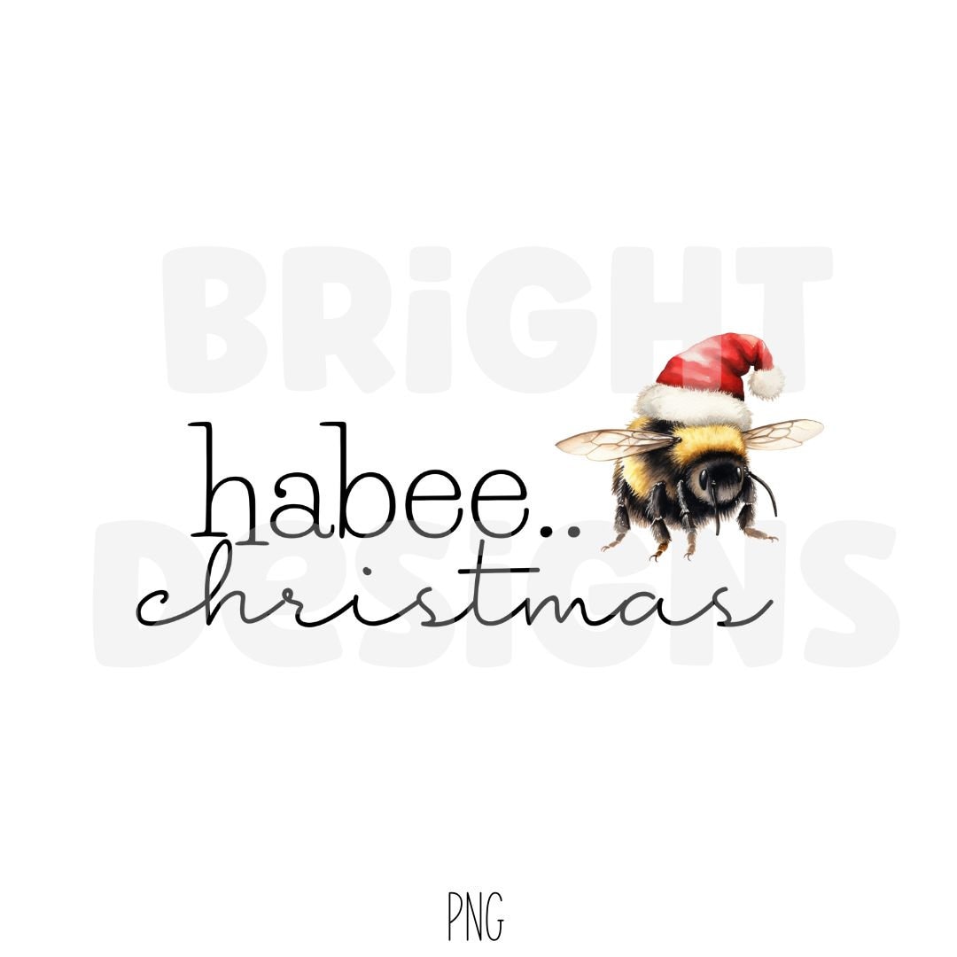 Christmas Bumble Bee Clipart. Habee Christmas Png Sublimation Bumble ...