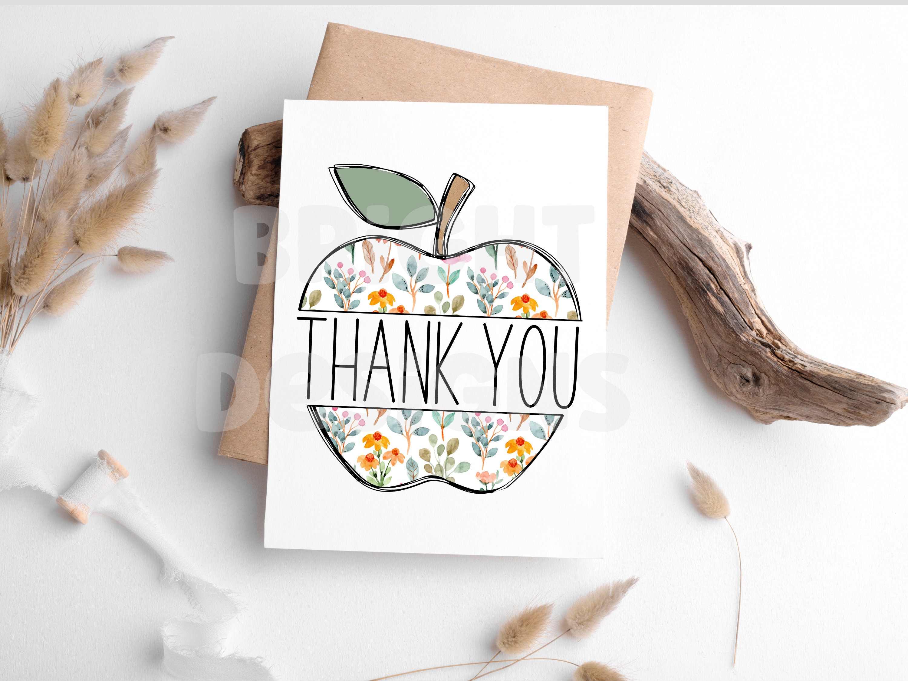 Thank You Apple Clipart Graphic 300dpi Transparent Png. - Etsy