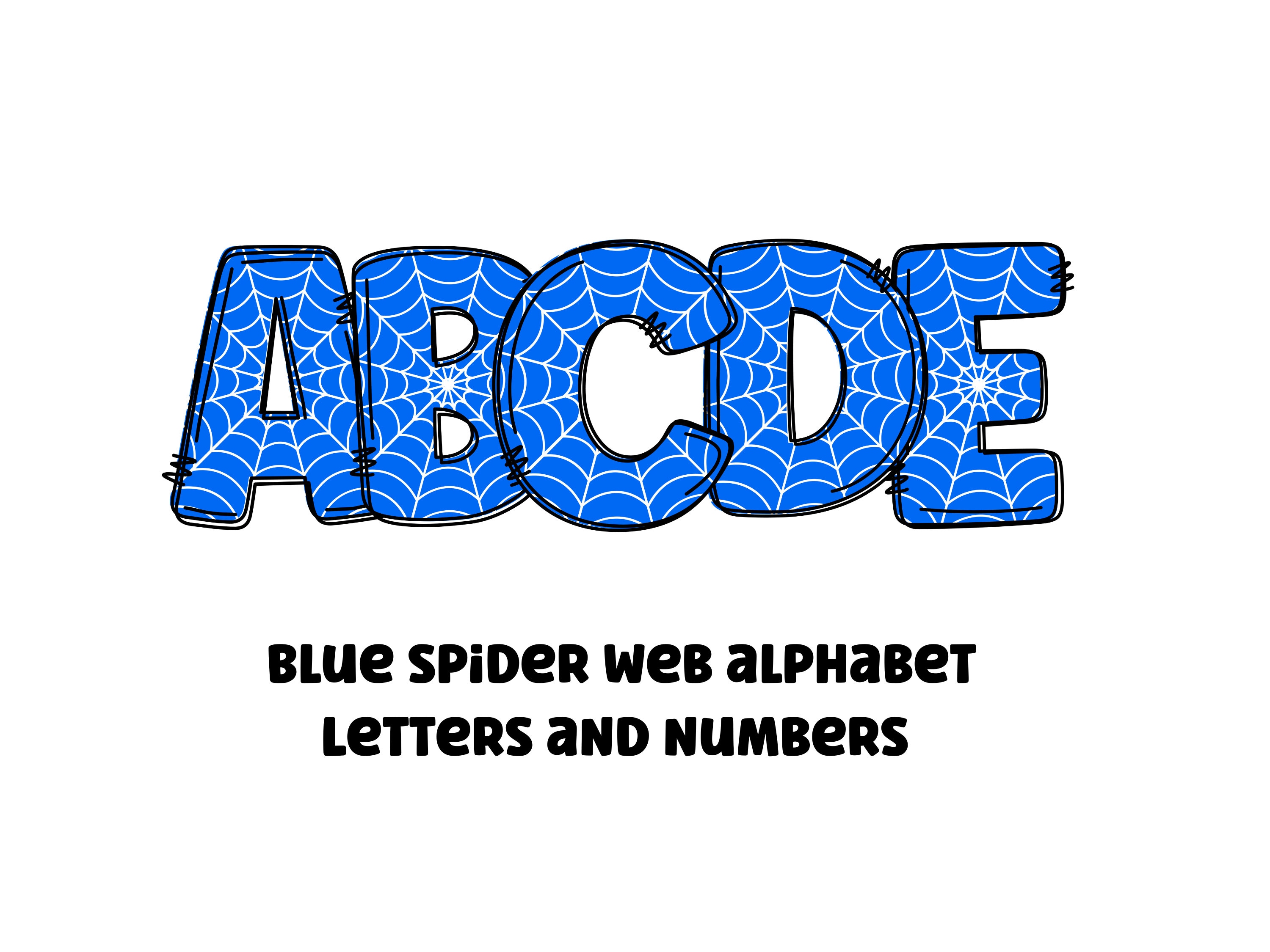 Spider Web Blue Clipart Letters 300dpi Transparent Png. 1 Set - Etsy