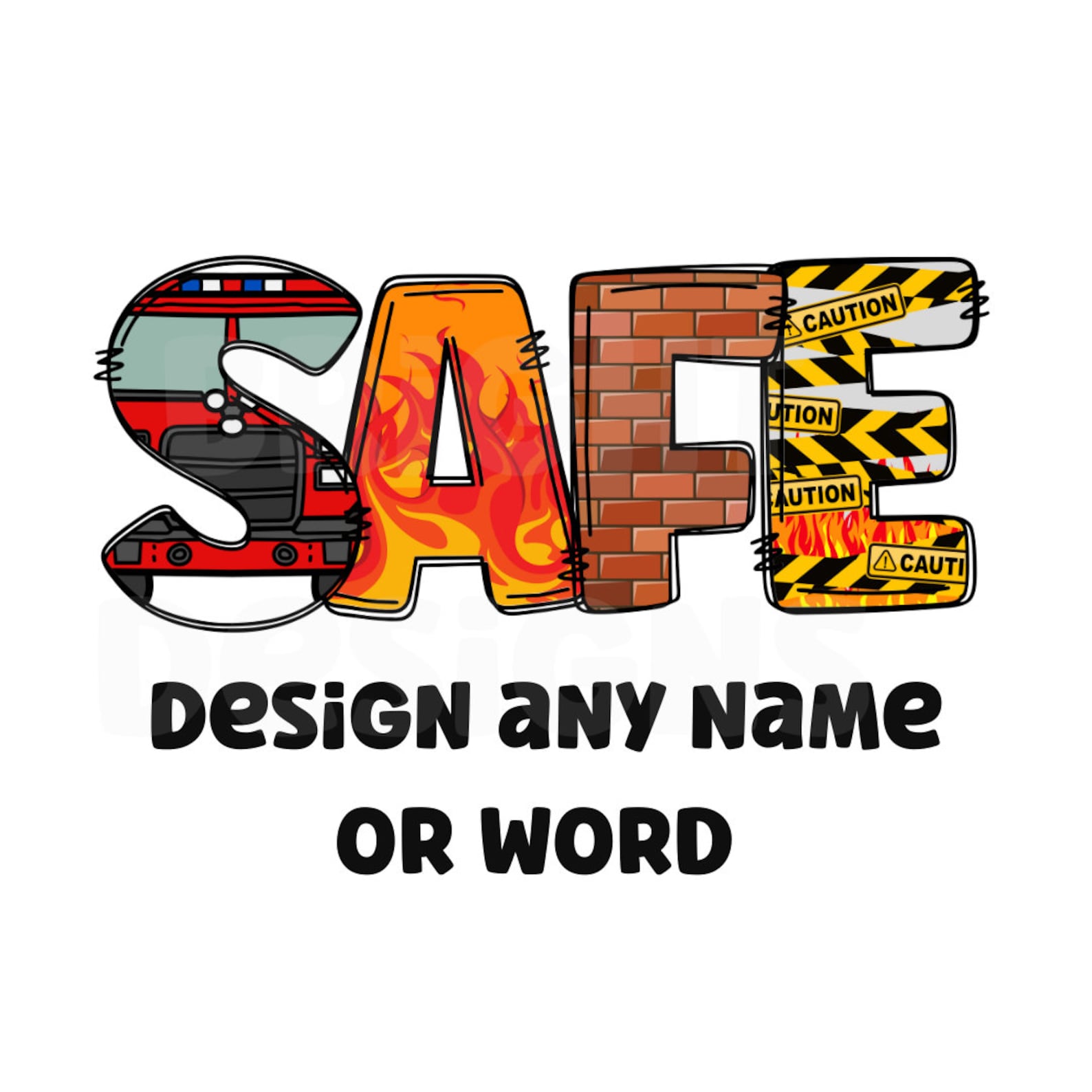 Fire Safety Clipart Letters 300dpi Transparent Png. 5 Styles of ...