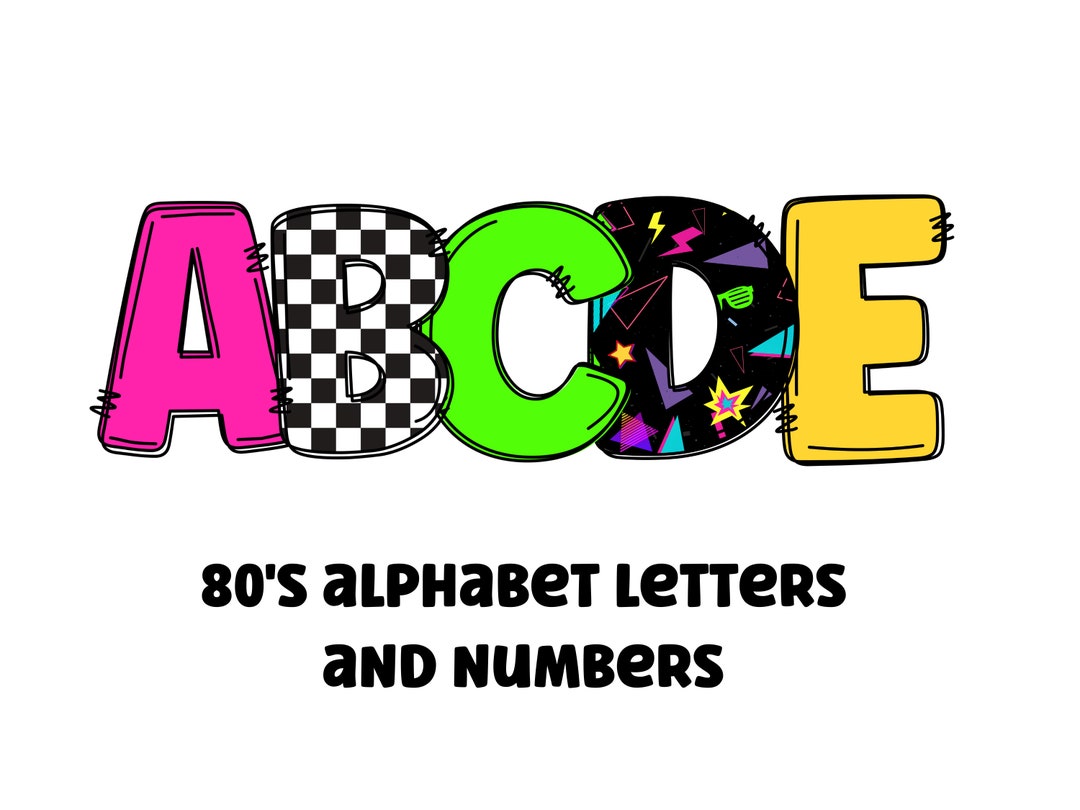 80's Alphabet Png Clipart Letters 300dpi Transparent Png. - Etsy