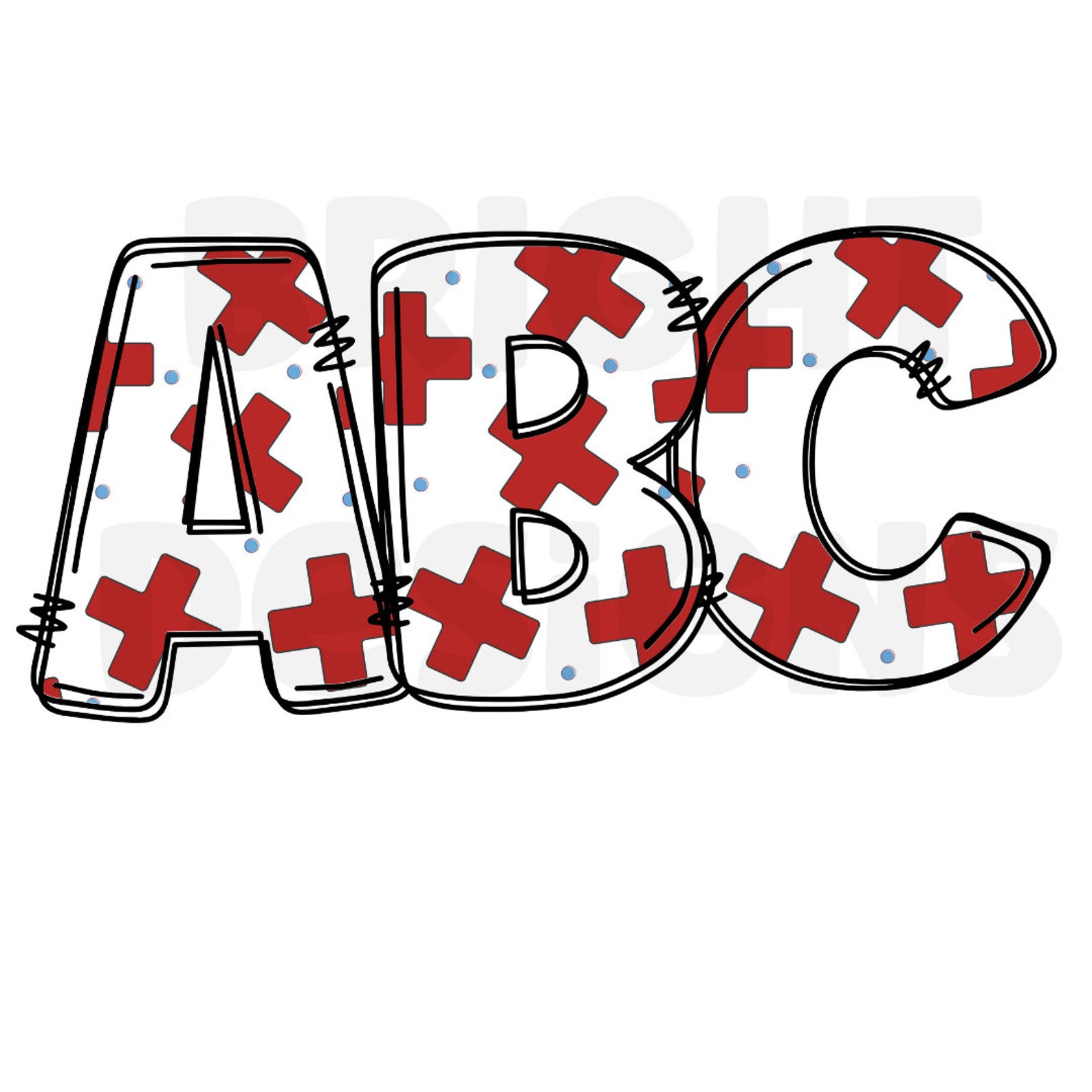 Nurse Alphabet Clipart Letters 300dpi Transparent Png. 5 Styles of ...