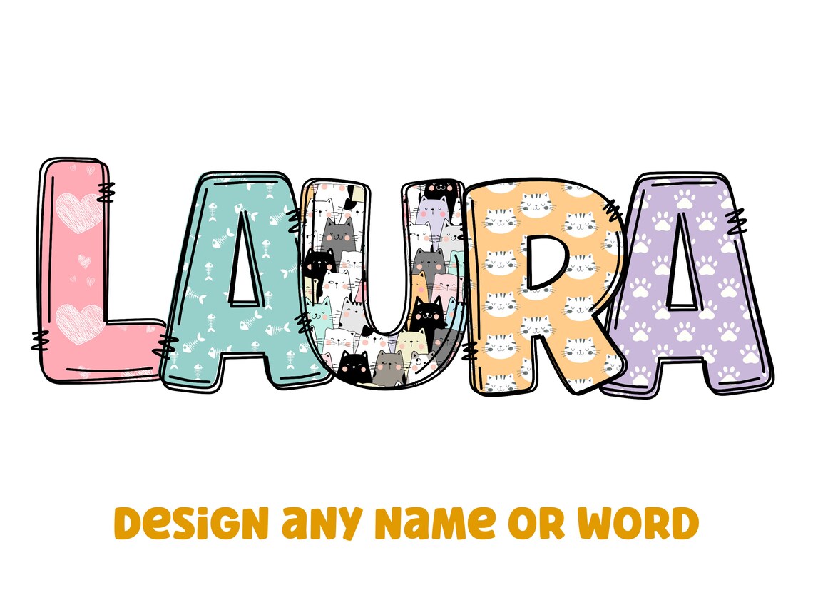 Cats Clipart Letters 300dpi Transparent Png. 5 Styles of Alphabet ...