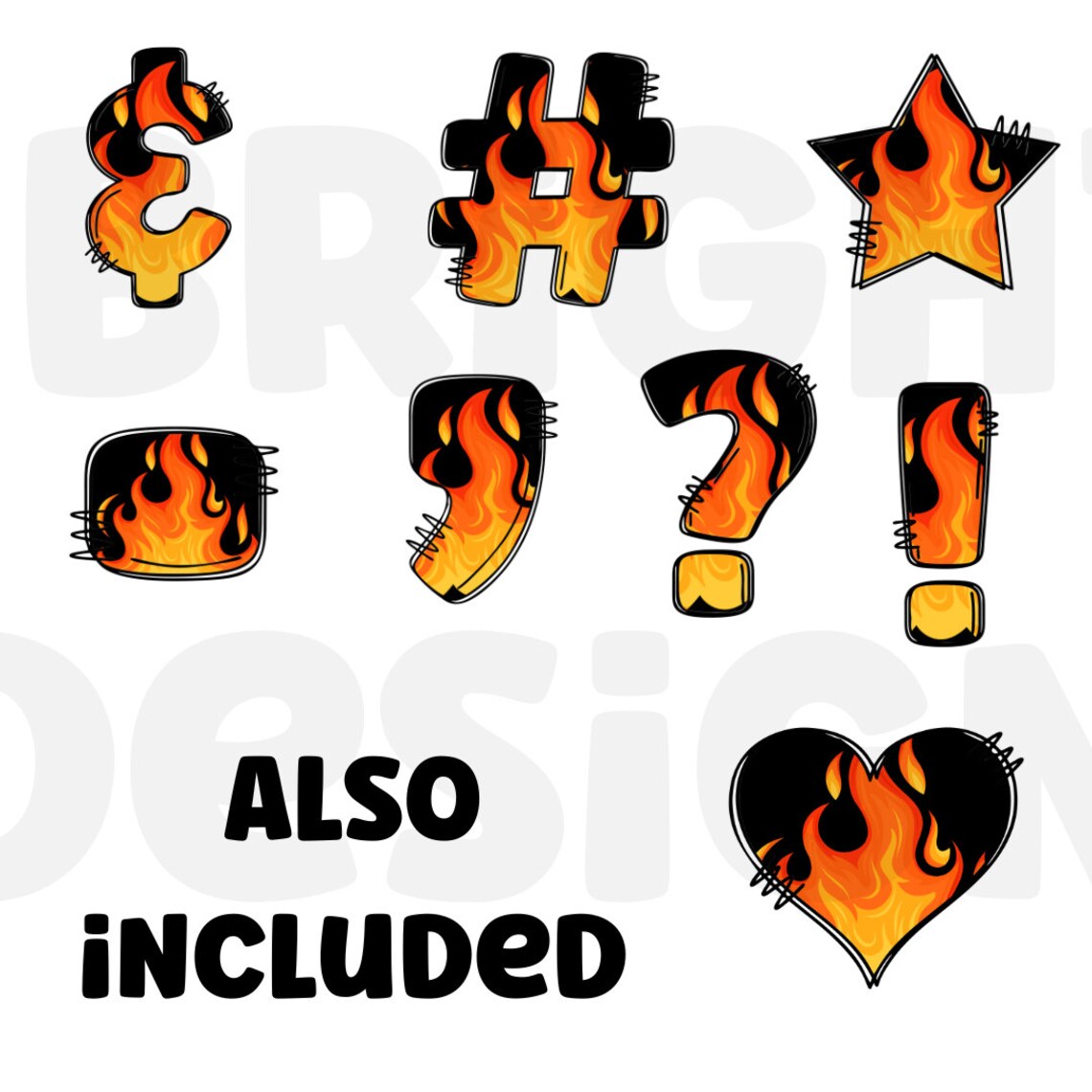 Fire Alphabet Png Clipart Letters 300dpi Transparent Png. 1 Set of ...