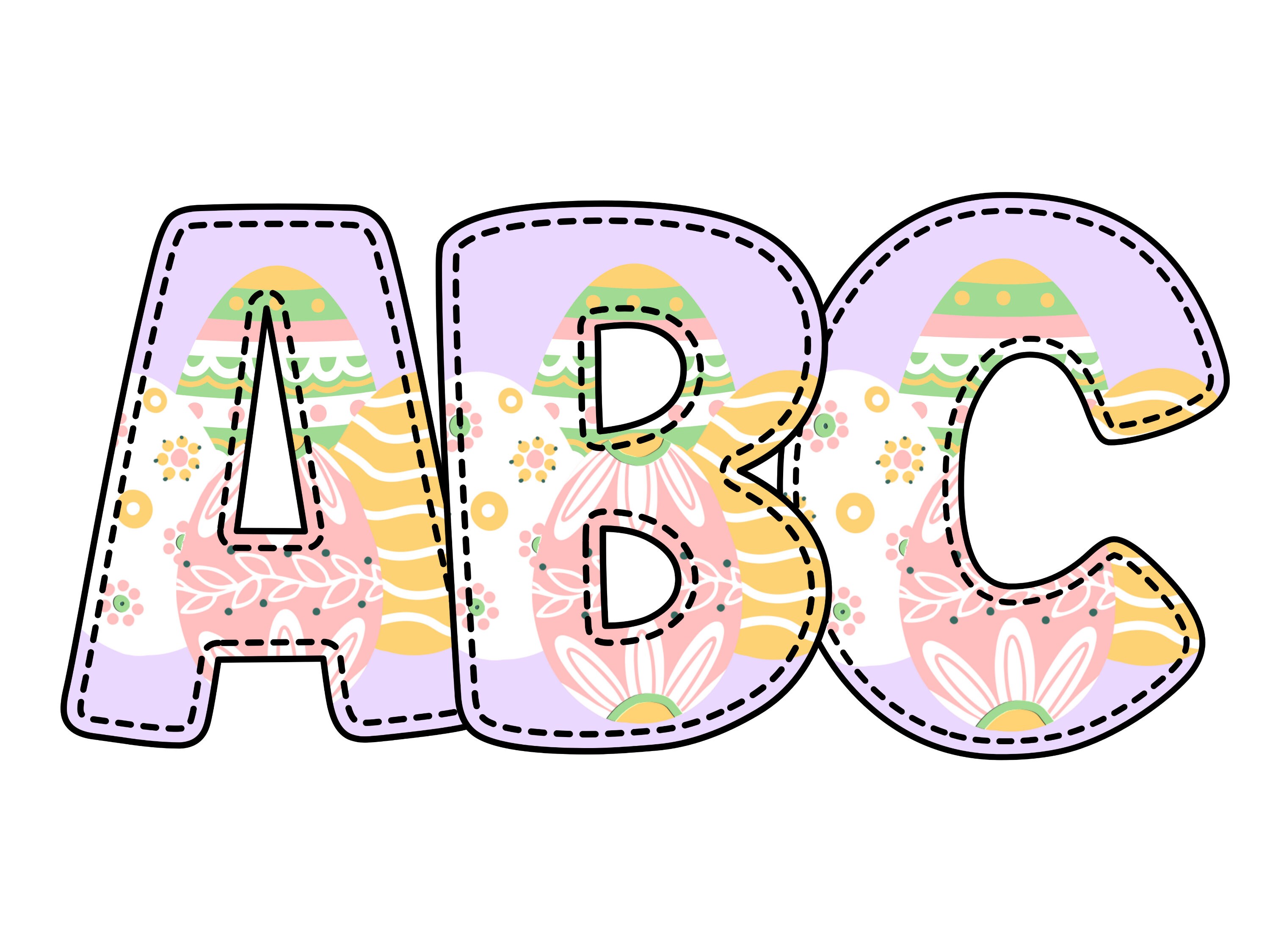 Easter Clipart Letters 300dpi Transparent Png. 5 Styles of - Etsy