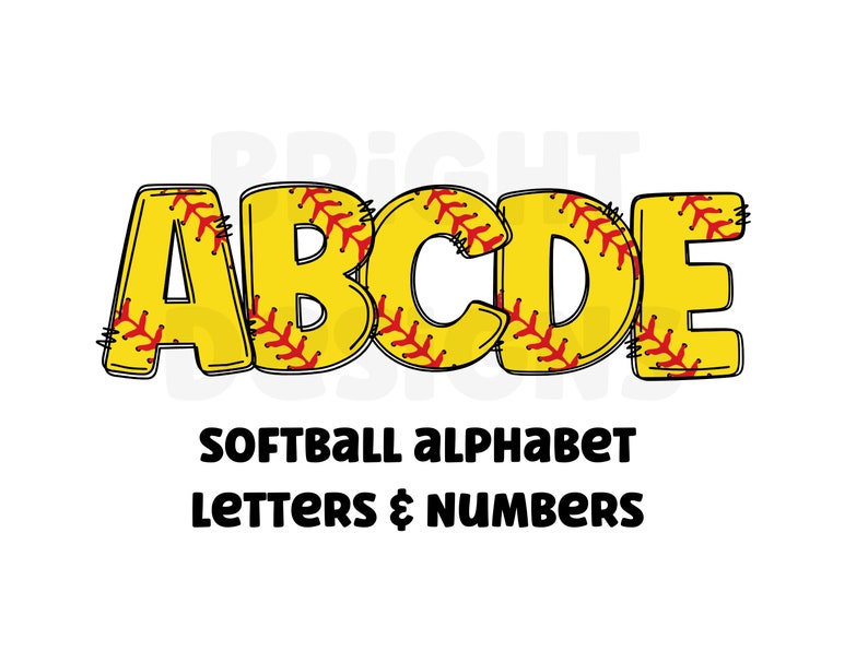 Softball Alphabet Png 300dpi Transparent Png. 5 Styles of Alphabet ...