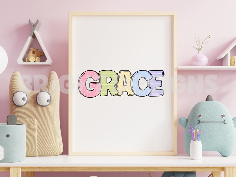 Pastel Clipart Letters 300dpi Transparent Png. 5 Styles of - Etsy