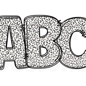 Black and White Animal Print Alphabet Clipart Letters 300dpi ...