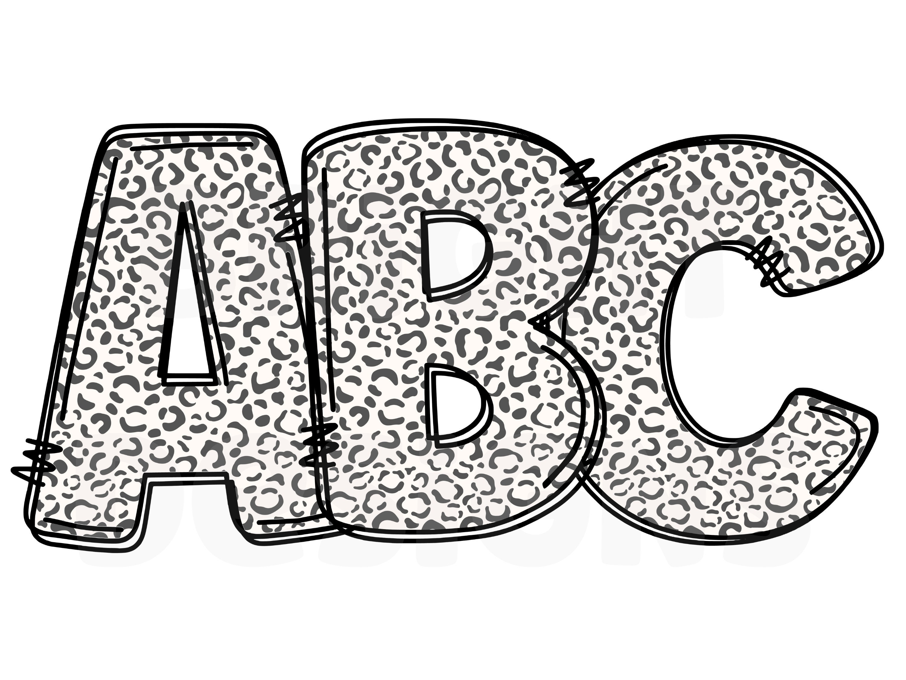 Black and White Animal Print Alphabet Clipart Letters 300dpi - Etsy