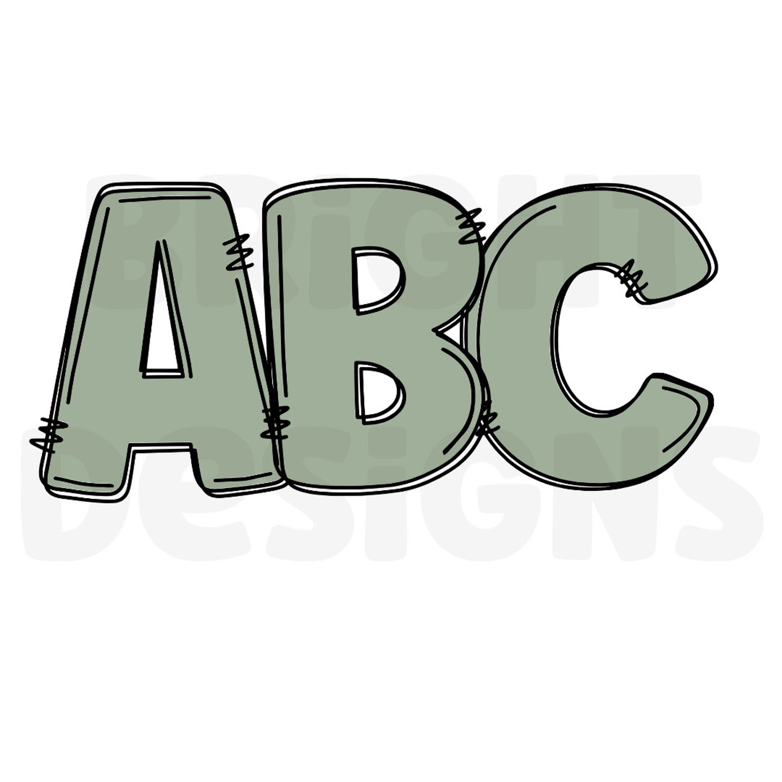 Green Forest Alphabet Png Clipart Letters 300dpi Transparent - Etsy