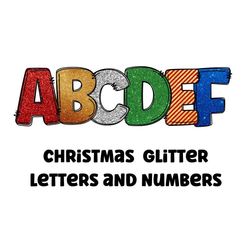 Christmas Glitter Clipart Letters 300dpi Transparent Png. 6 - Etsy Canada