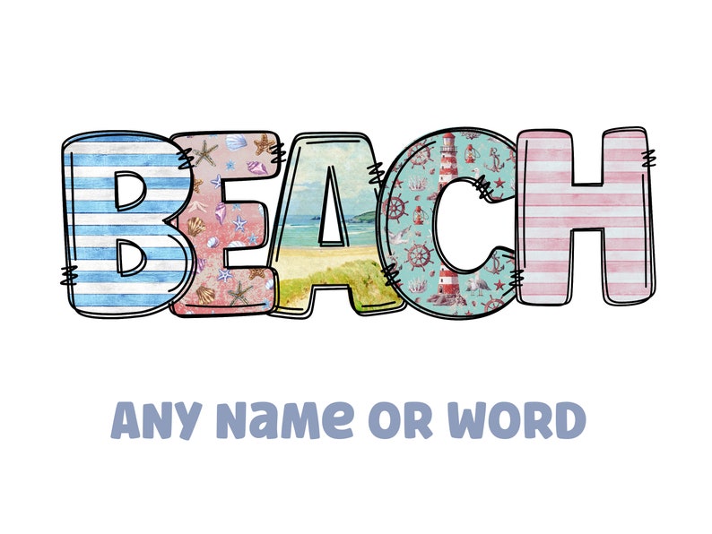 Beach Clipart Letters 300dpi Transparent Png. 5 Styles of Alphabet ...