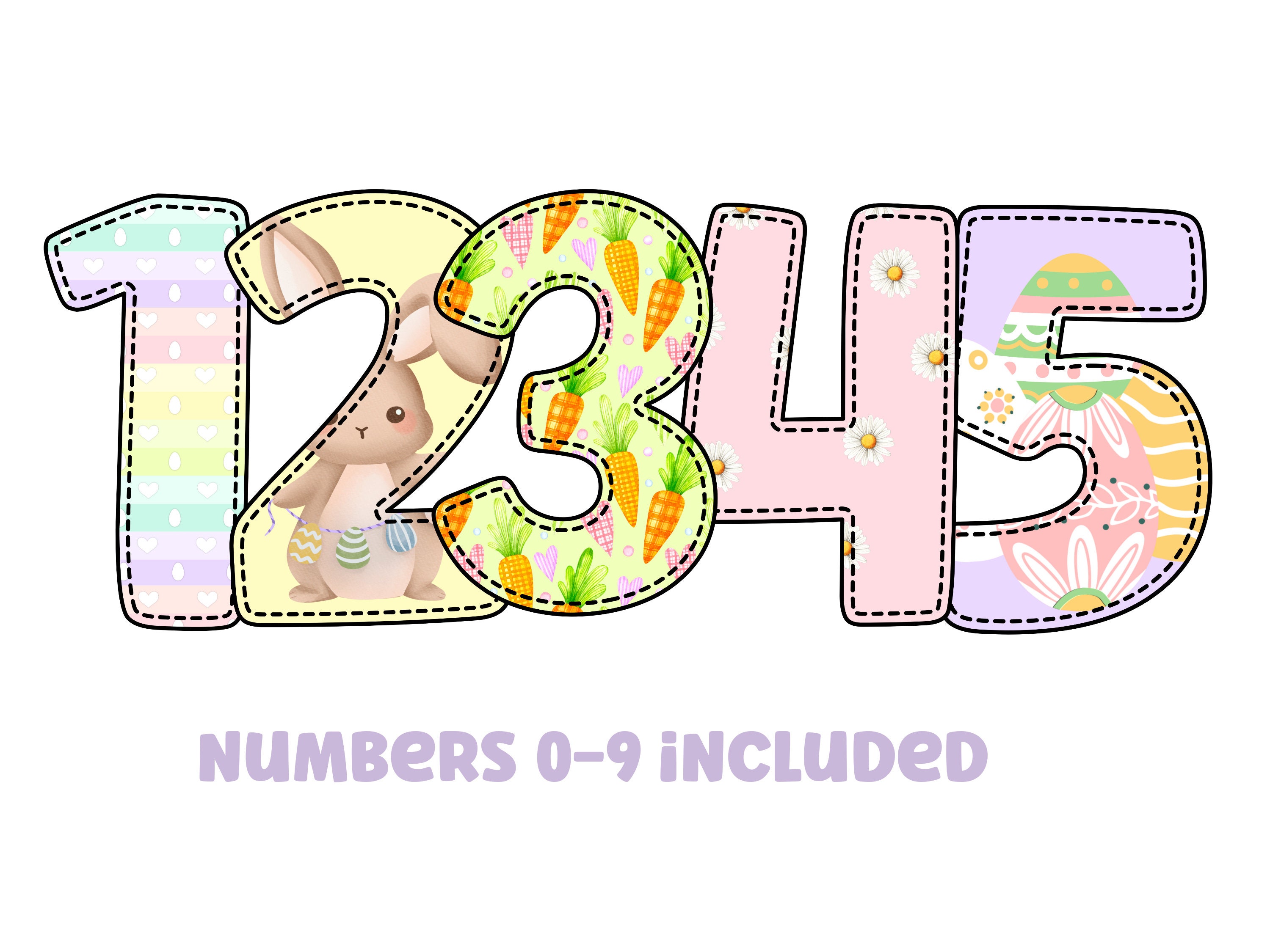 Easter Clipart Letters 300dpi Transparent Png. 5 Styles of - Etsy