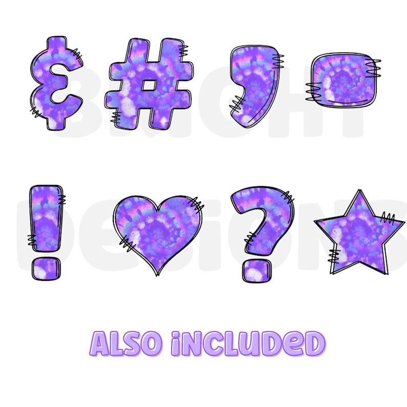 Purple Holo Alphabet Clipart Letters 300dpi Transparent Png. 1 Set of ...